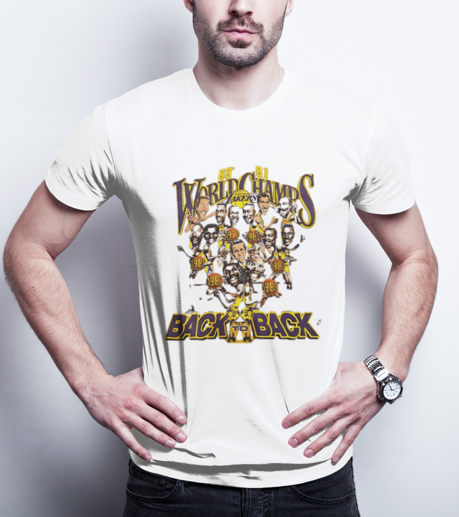 88 89 Lakers World Champs Back To Back T-Shirt