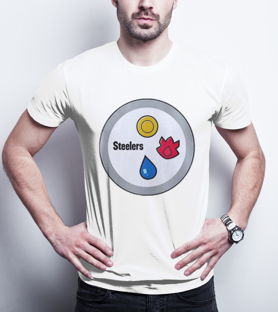 Pittsburgh Steelers Pokemon 30th Anniversary Steelers Water Fire Psychic T-Shirt