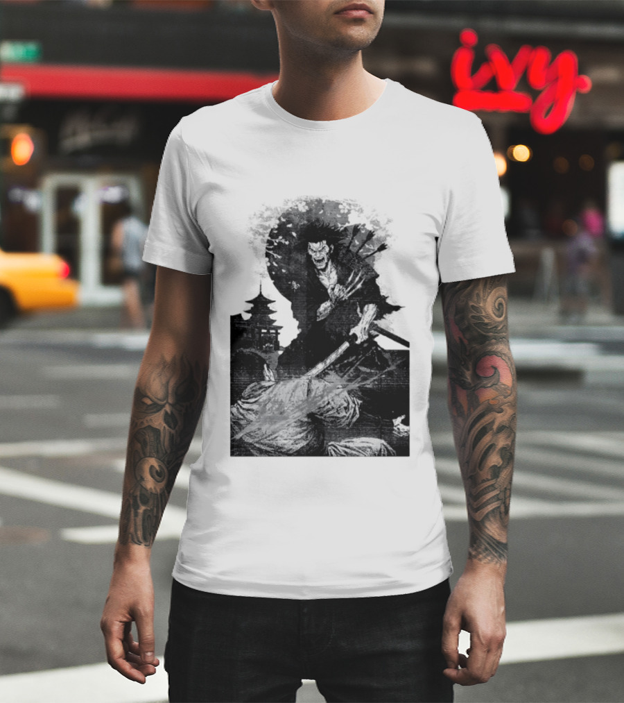 Wolverine Logan Marvel Comics Samurai Japan Sakura Cherry Blossoms Battling Warrior Scene T-Shirt