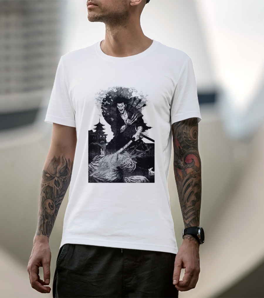 Wolverine Logan Marvel Comics Samurai Japan Sakura Cherry Blossoms Battling Warrior Scene T-Shirt