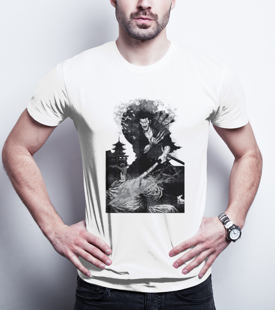 Wolverine Logan Marvel Comics Samurai Japan Sakura Cherry Blossoms Battling Warrior Scene T-Shirt