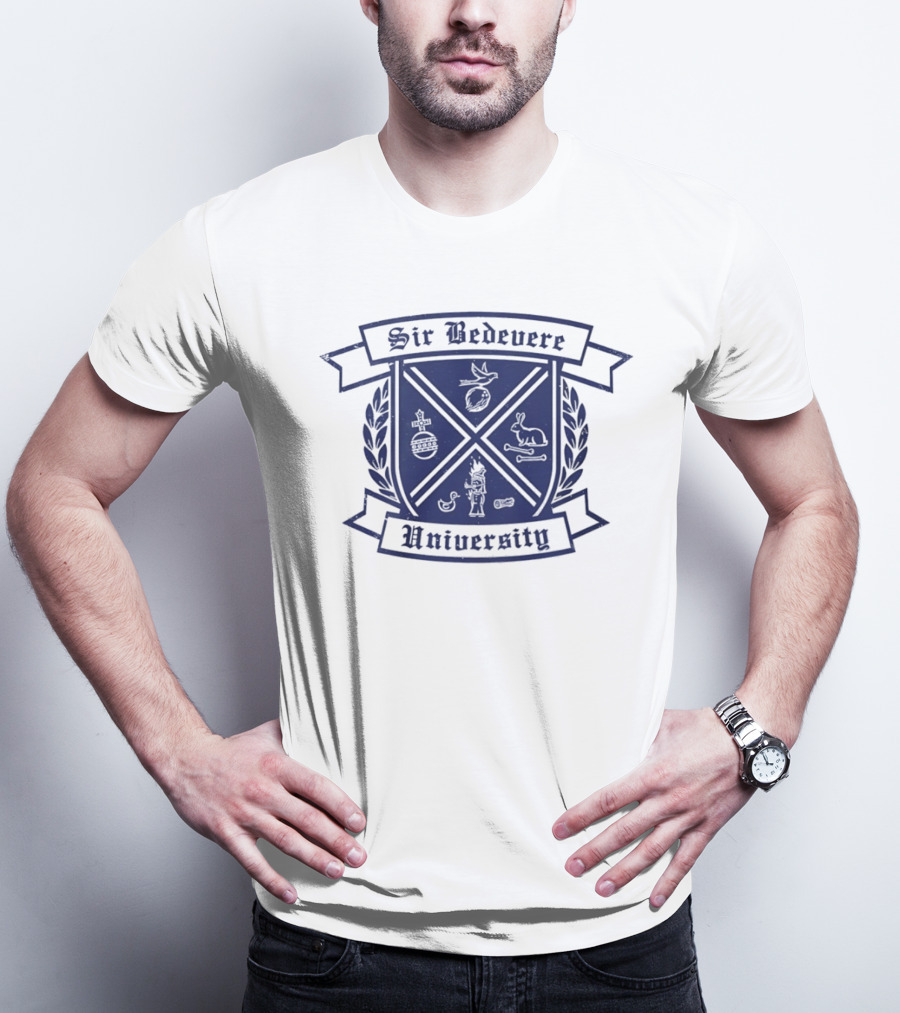 Sir Bedevere University Monty Python Crest Shield T-Shirt