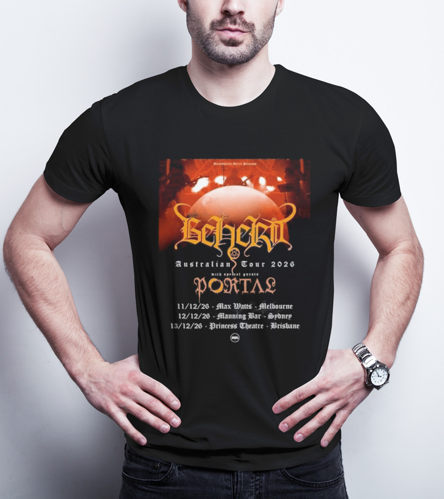Sombre Dessein Beherit Australian Tour 2026 Special Guests Portal Tour Dates T-Shirt