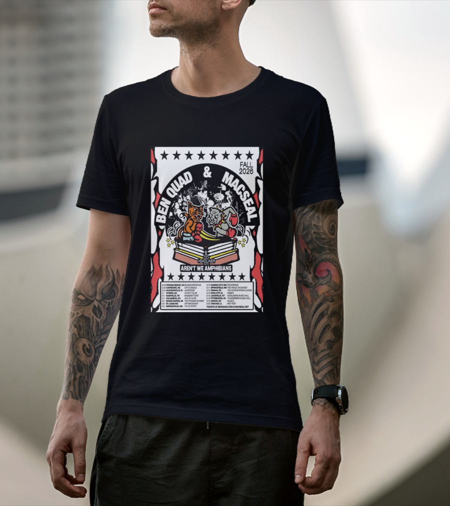 Ben Quad And Macseal Fall 2026 Tour Aren't We Amphibians Co Headliner T-Shirt