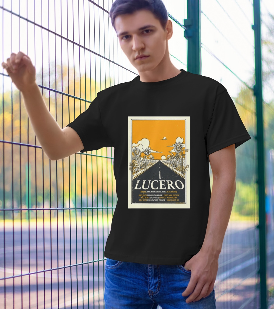 Lucero Playing That Much Further West Portland Seattle Vancouver July 2026 Tour T-Shirt