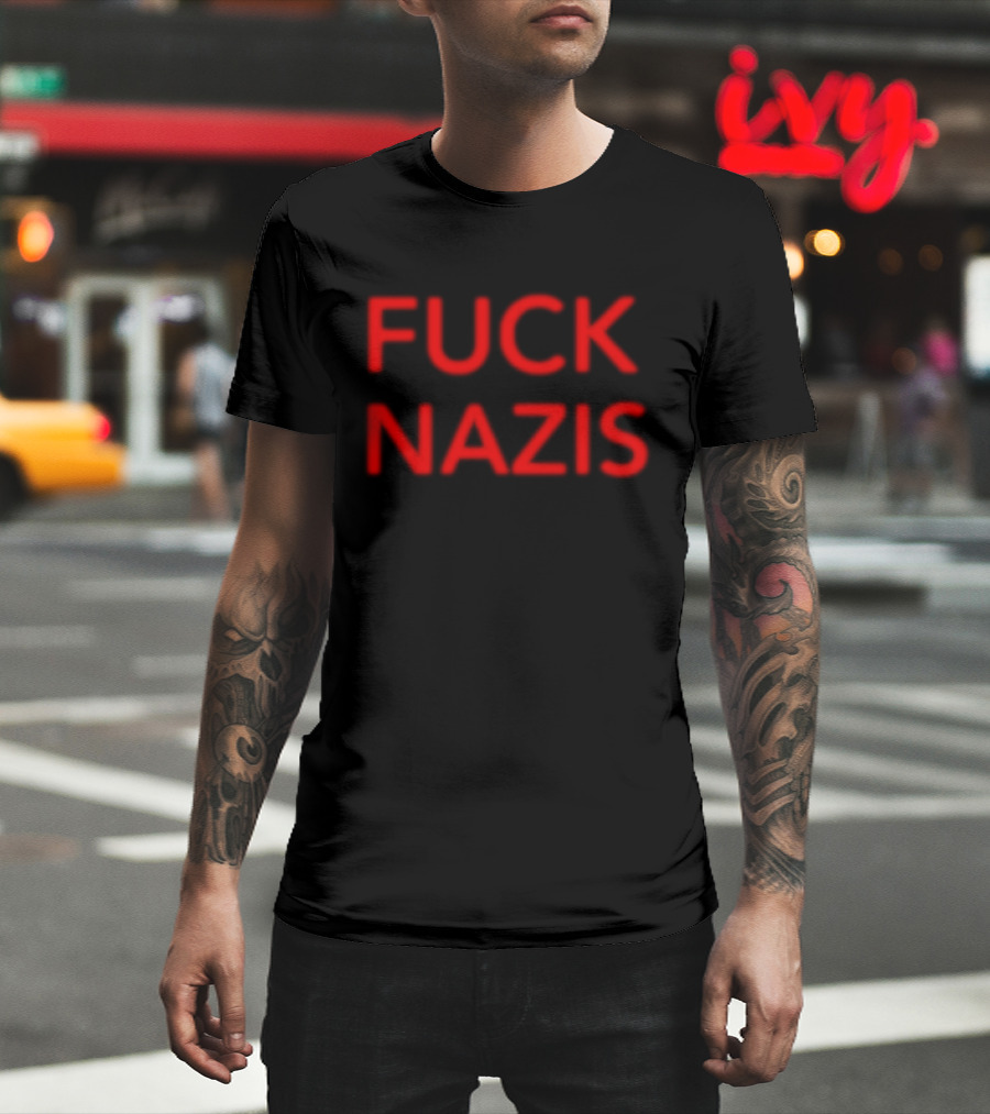 Merchnow Store I Declare War Fuck Nazis Black T-Shirt