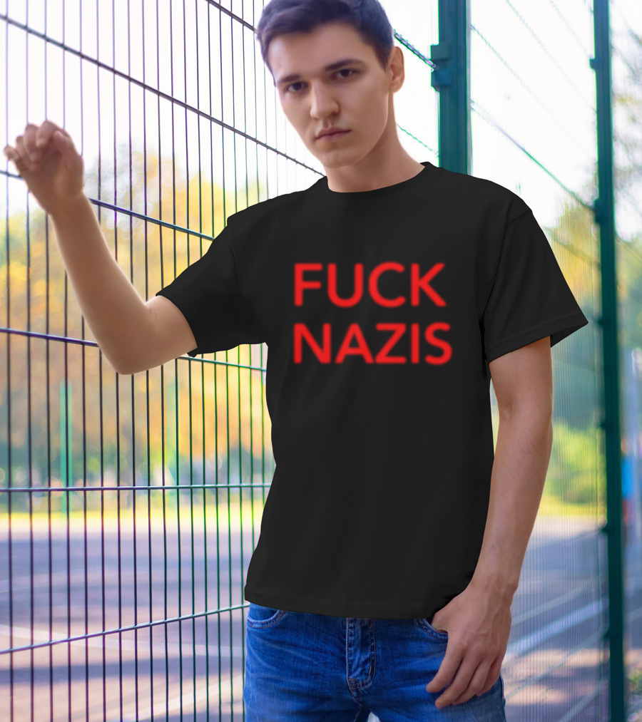 Merchnow Store I Declare War Fuck Nazis Black T-Shirt