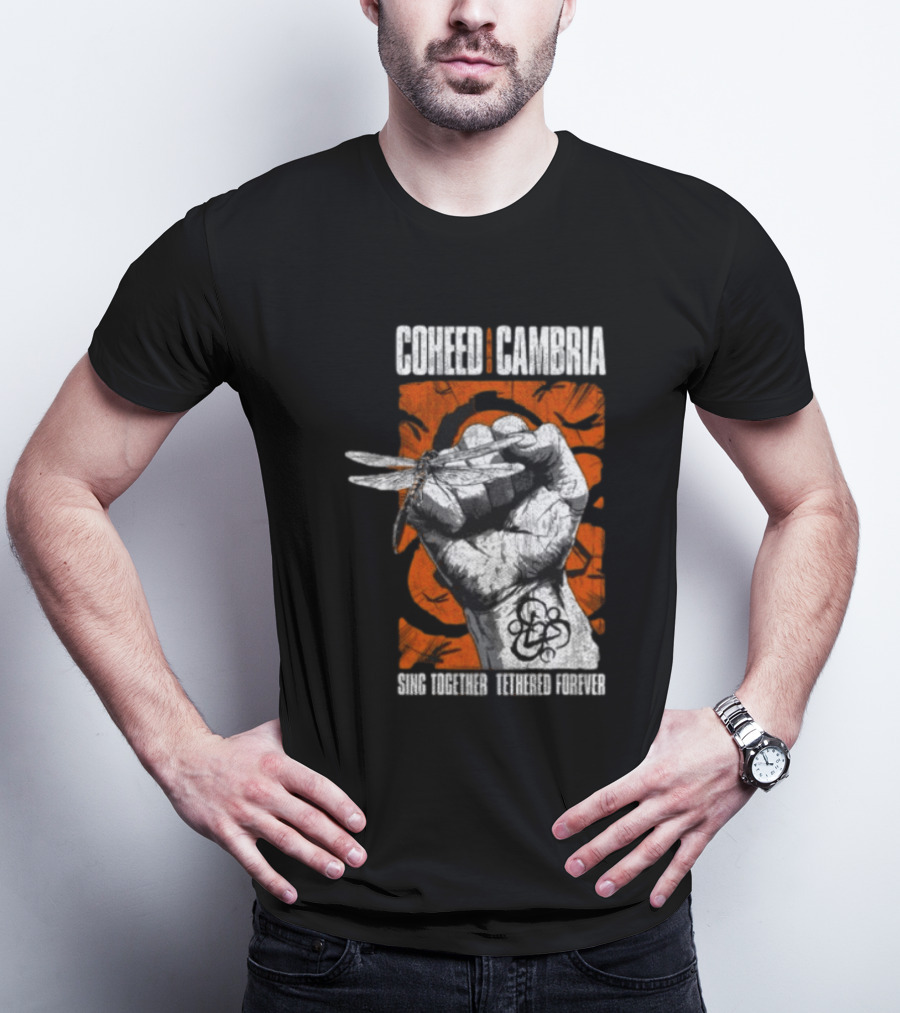 Coheed Cambria Dragonfly Fist Sing Together Tethered Courier T-Shirt