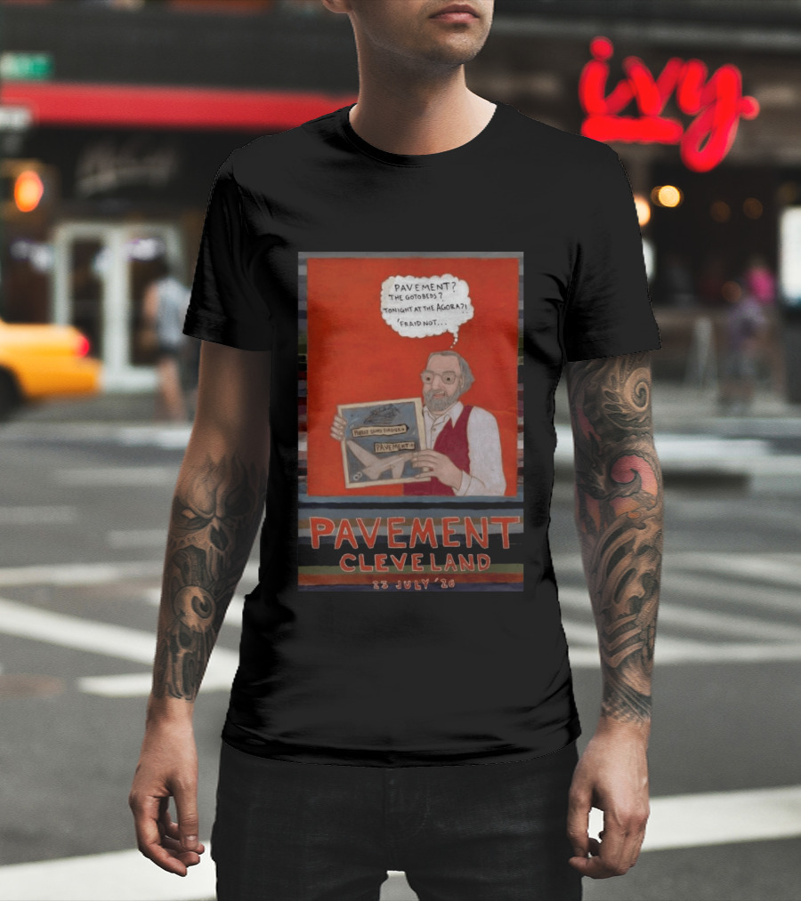 Pavement Cleveland July 23 2026 Illustration With Person Holding Framed T-Shirt