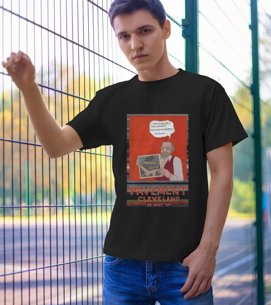 Pavement Cleveland July 23 2026 Illustration With Person Holding Framed T-Shirt