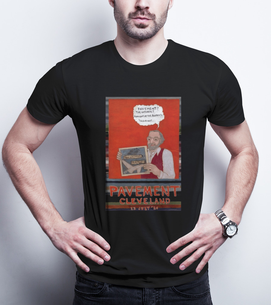 Pavement Cleveland July 23 2026 Illustration With Person Holding Framed T-Shirt
