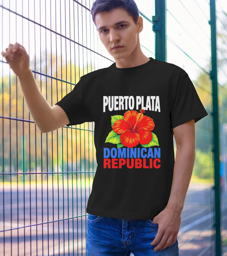Puerto Plata Dominican Republic Hibiscus Flower Vibrant Island Souvenir T-Shirt