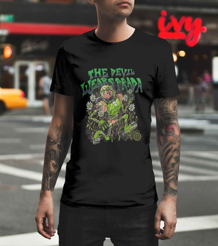 The Devil Wears Prada Brainman Robot Floral T-Shirt