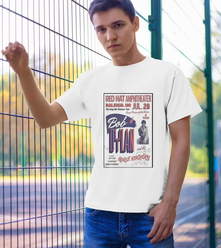 Bob Dylan Live At Red Hat Amphitheater Raleigh NC July 28 2026 T-Shirt