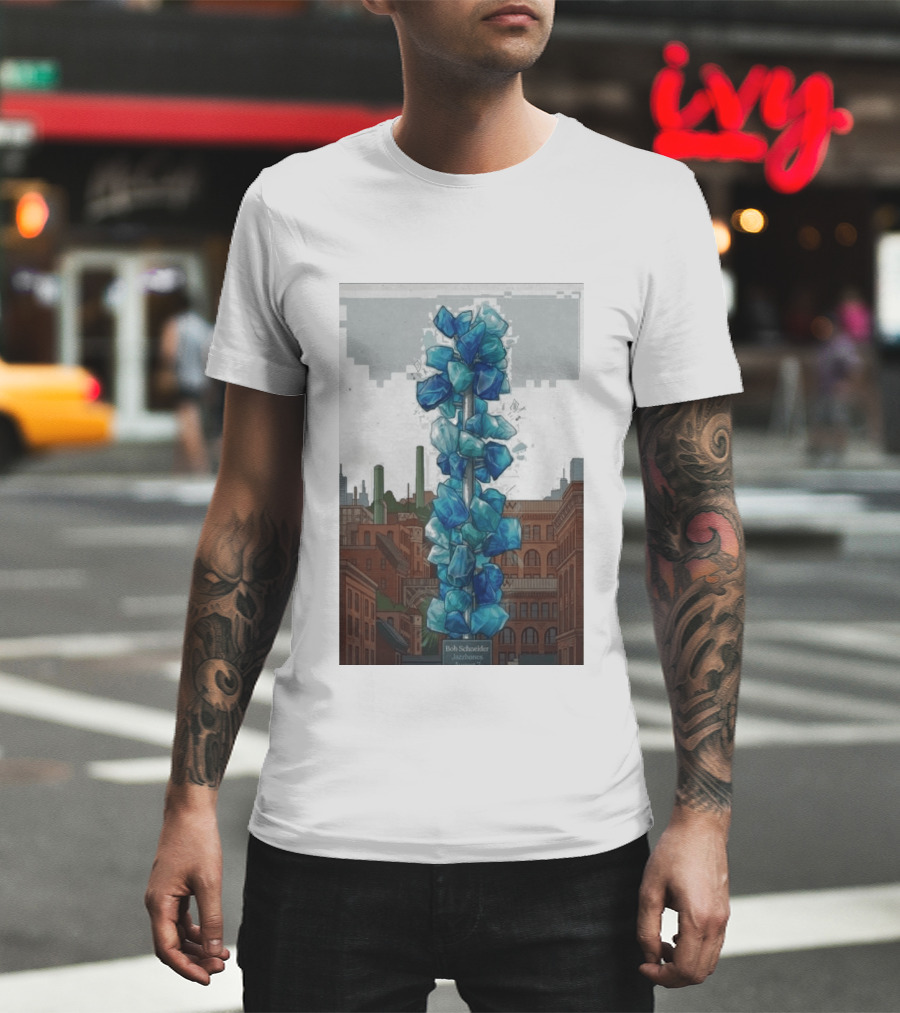 Bob Schneider Jazzbones Tacoma Washington August 7 2026 Blue Crystal Cityscape T-Shirt
