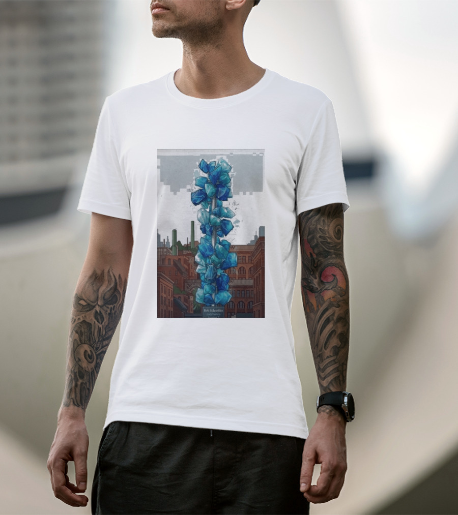 Bob Schneider Jazzbones Tacoma Washington August 7 2026 Blue Crystal Cityscape T-Shirt