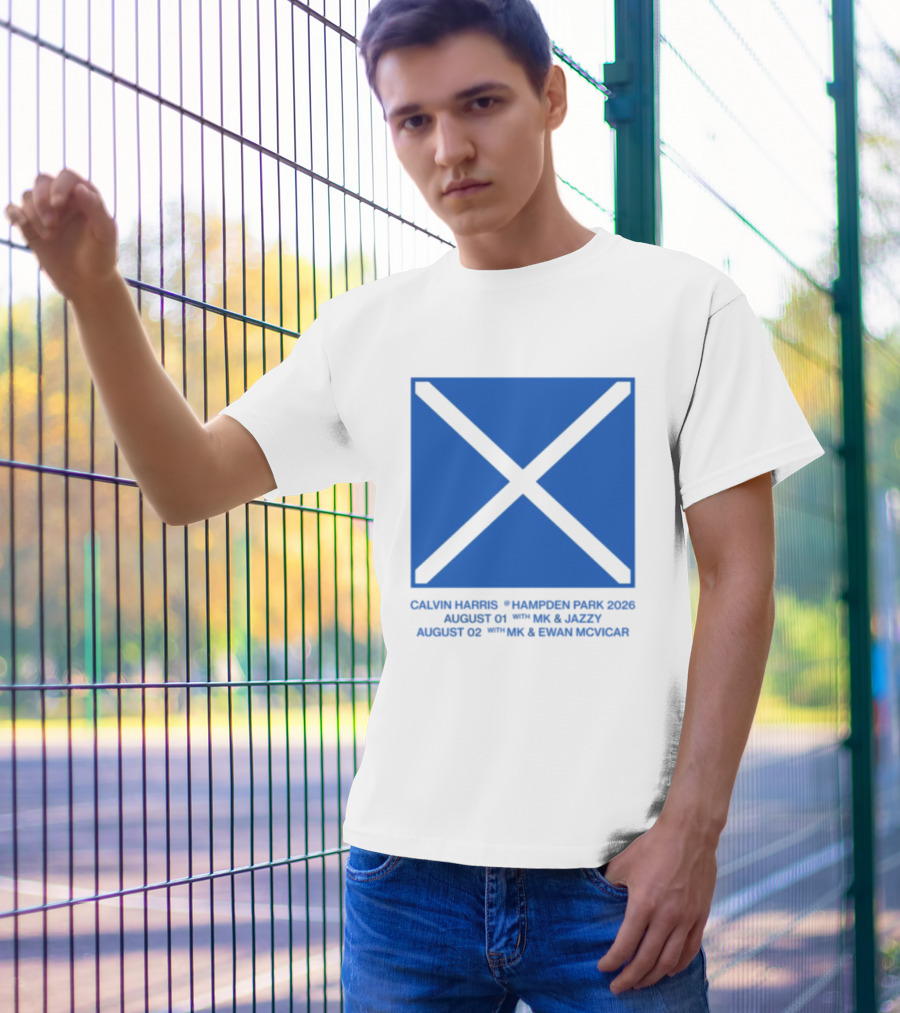 Calvin Harris Hampden Park 2023 Ecru Saltire August MK Jazzy Amber Cox MK Smart Ecuador T-Shirt