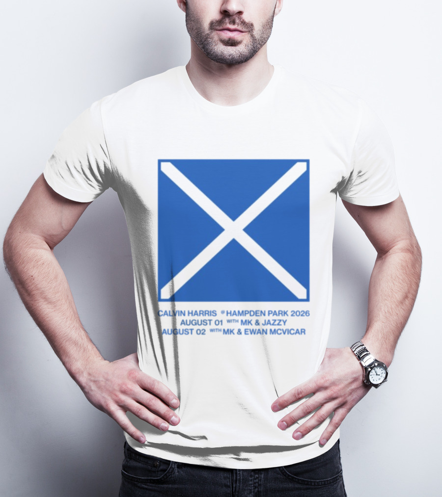 Calvin Harris Hampden Park 2023 Ecru Saltire August MK Jazzy Amber Cox MK Smart Ecuador T-Shirt