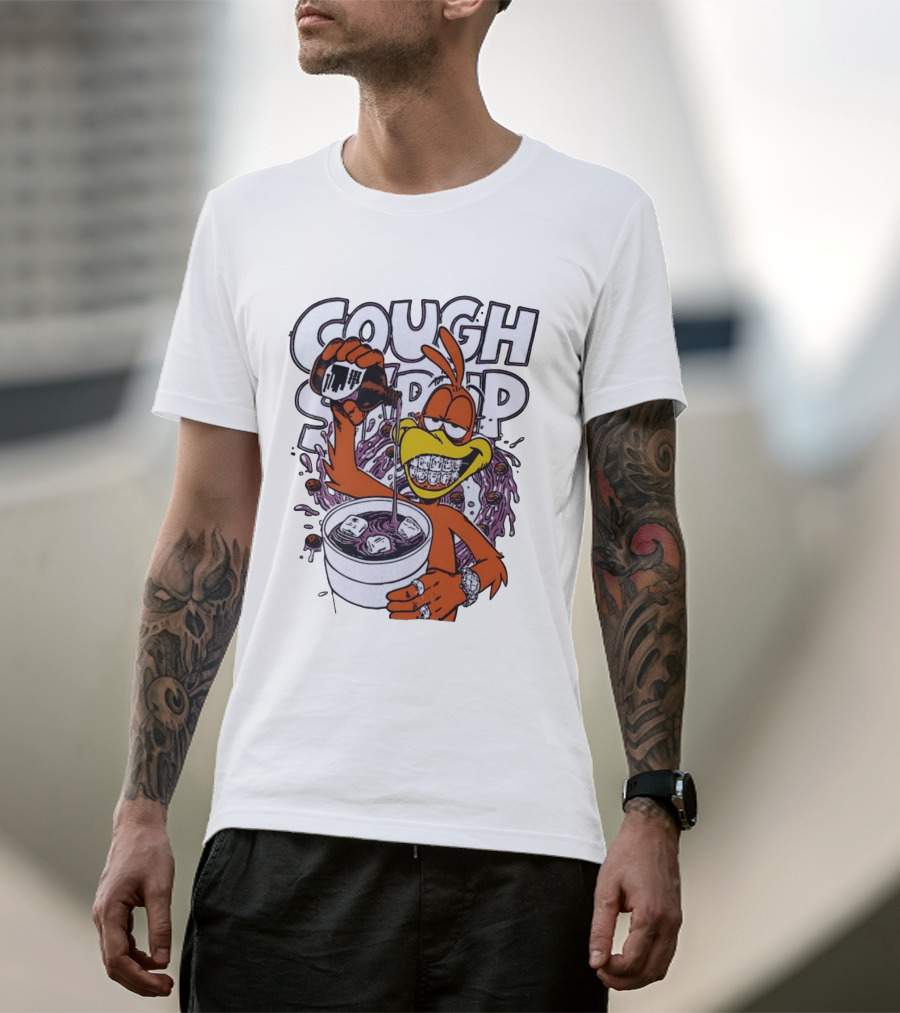 Cough Syrup Toucan Purple Drink Ice Braces Cartoon T-Shirt