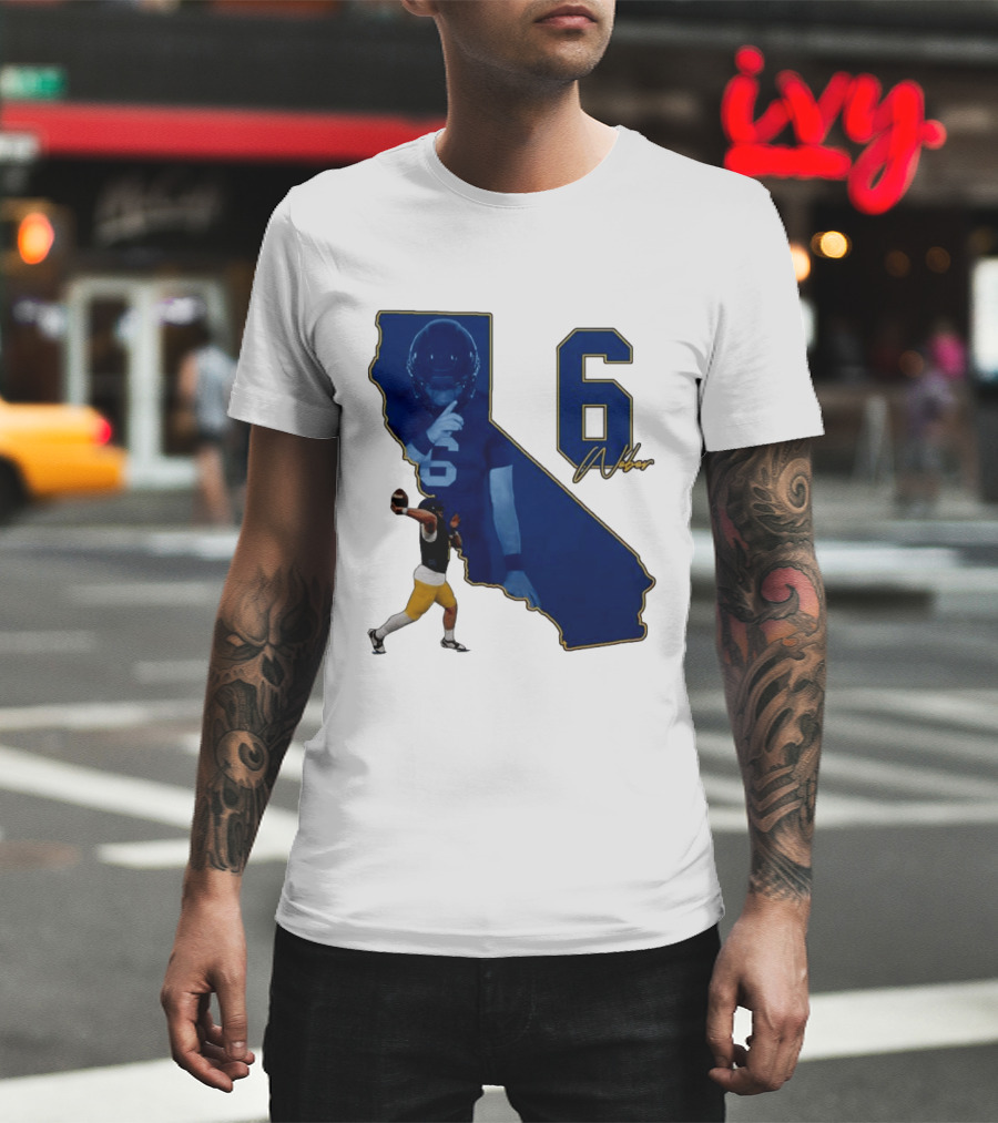 Dane Weber Number 6 California Golden Bears NCAA Map T-Shirt