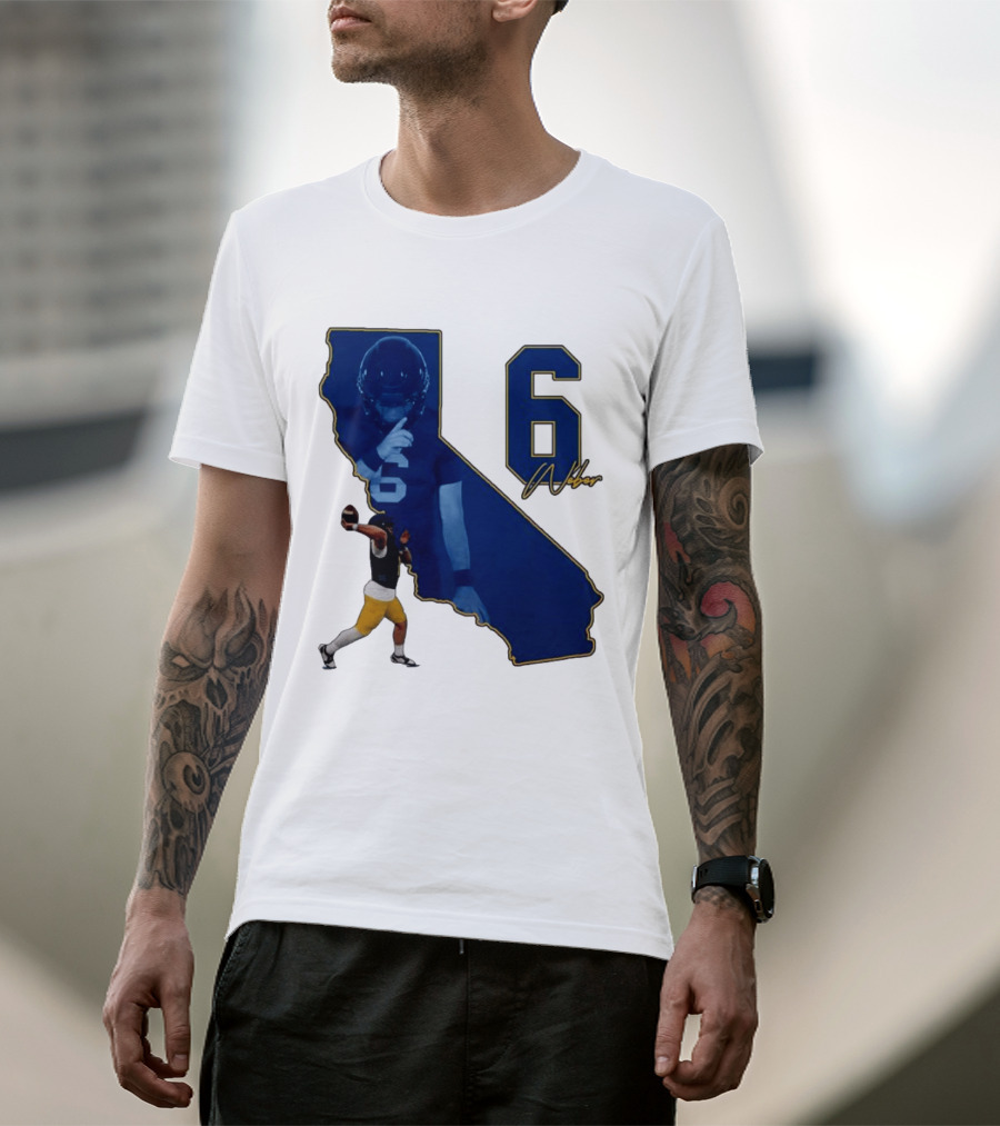 Dane Weber Number 6 California Golden Bears NCAA Map T-Shirt