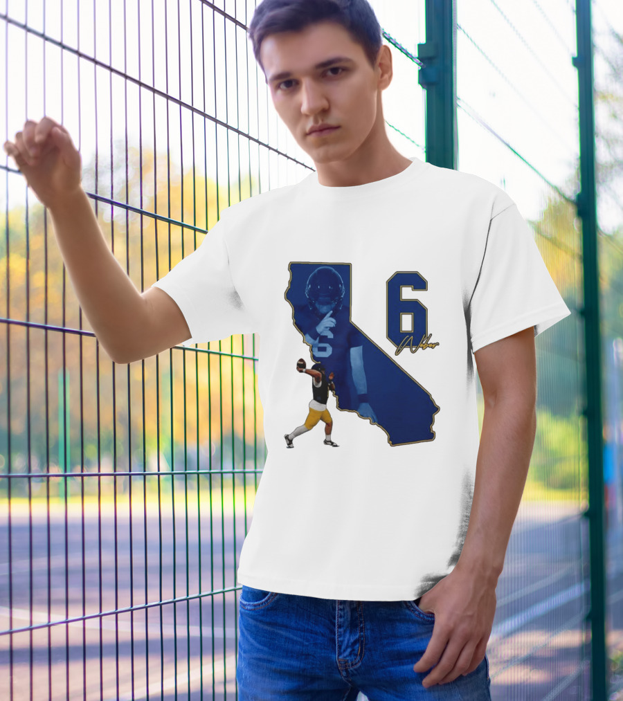 Dane Weber Number 6 California Golden Bears NCAA Map T-Shirt