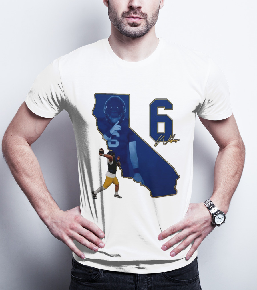 Dane Weber Number 6 California Golden Bears NCAA Map T-Shirt