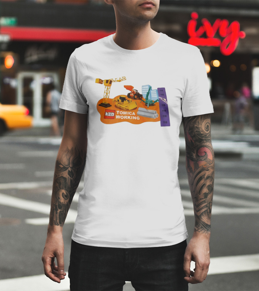 Tomica Working Construction Vehicles Crane Excavator Bulldozer T-Shirt