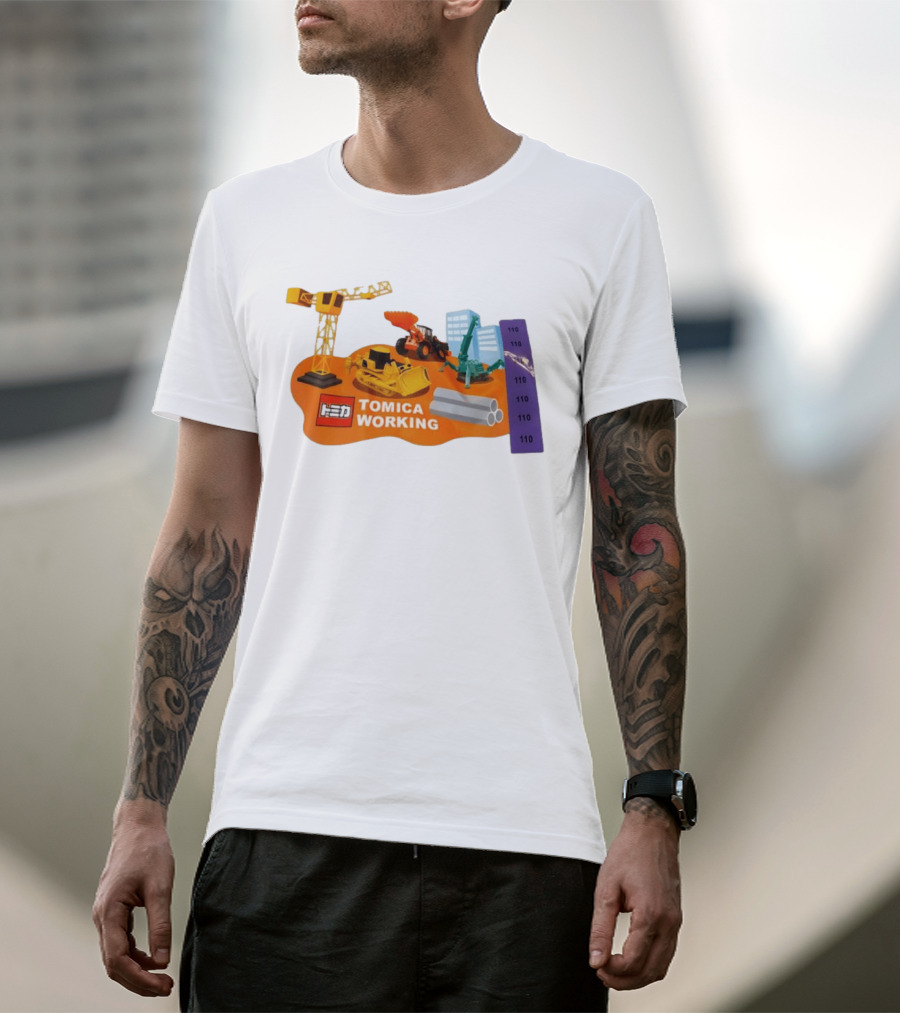 Tomica Working Construction Vehicles Crane Excavator Bulldozer T-Shirt