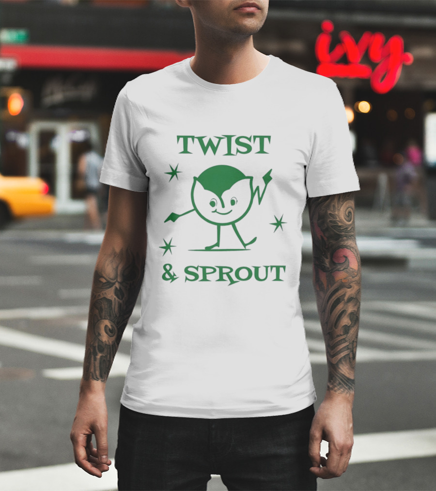 Twist And Sprout Dancing Vegetable Character Fun T-Shirt