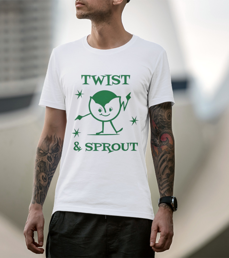 Twist And Sprout Dancing Vegetable Character Fun T-Shirt