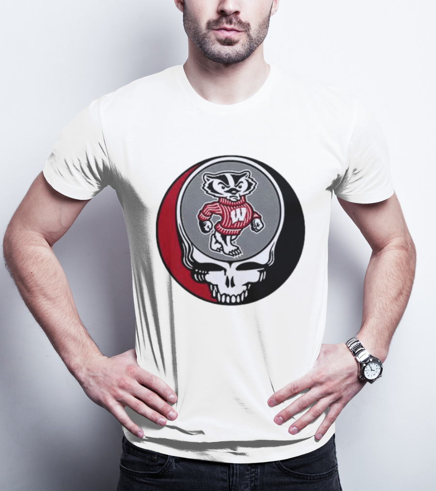 Grateful Dead Wisconsin Badgers Skull And Bucky T-Shirt