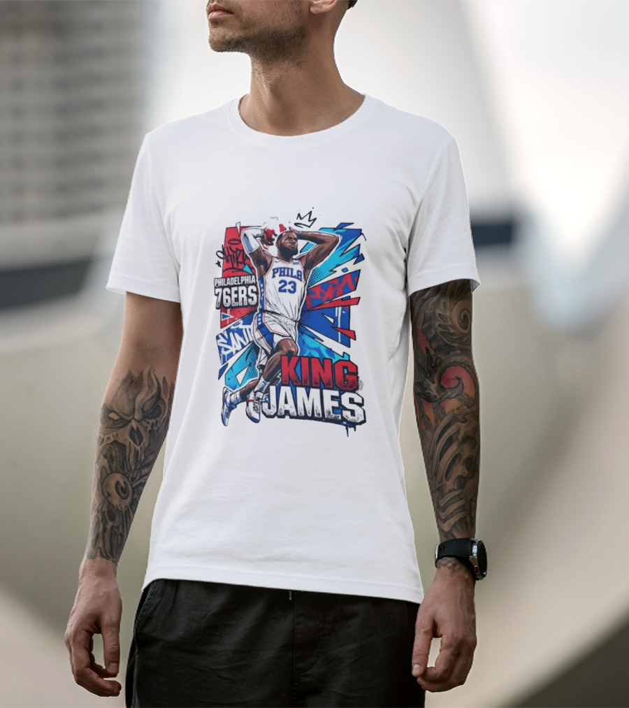 Philadelphia 76ers King James No 23 Dunk Basketball T-Shirt