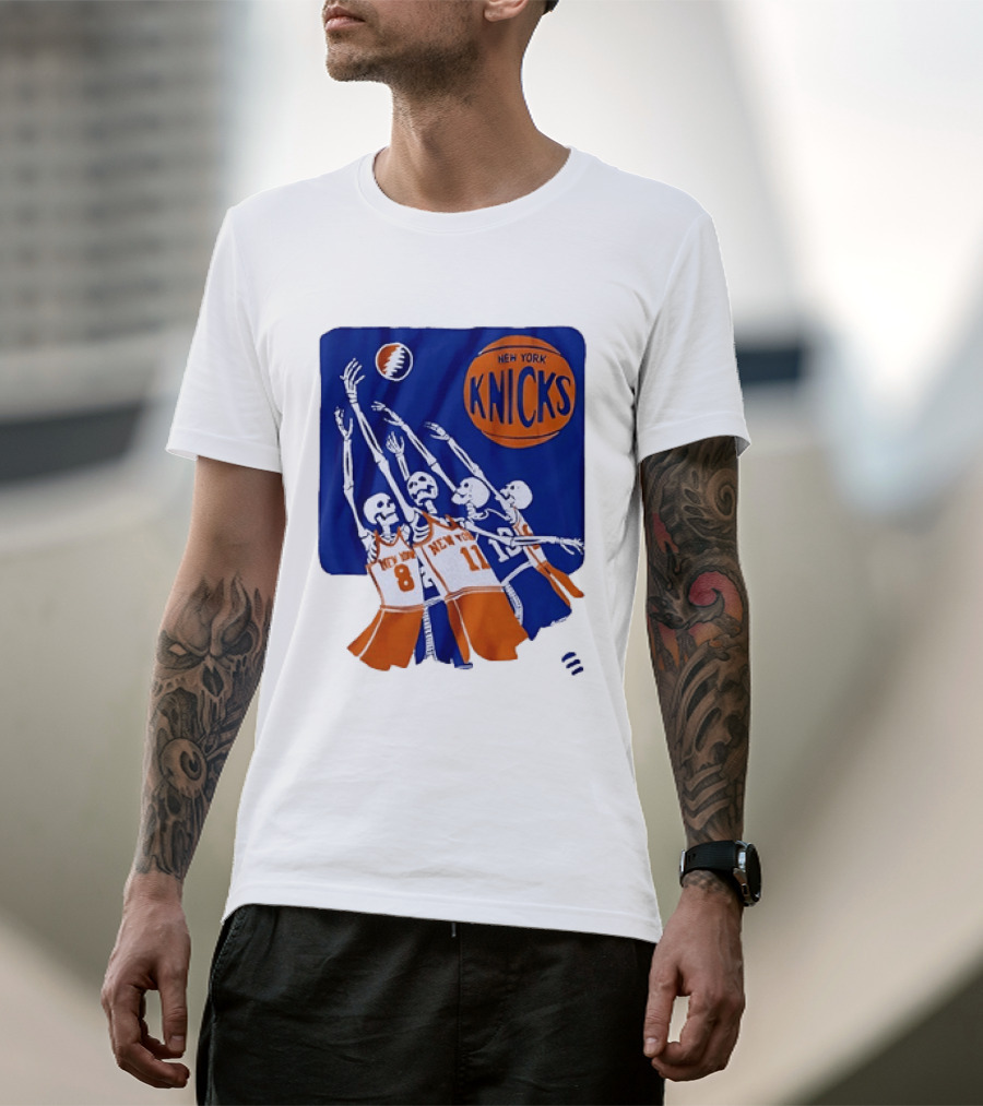 New York Knicks Skeleton Players Jersey Number 8 And 11 Basketball Team T-Shirt