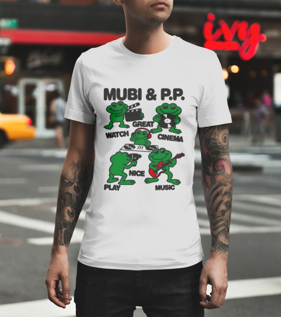 Mubi & P.P. Great Cinema Play Nice Music T-Shirt