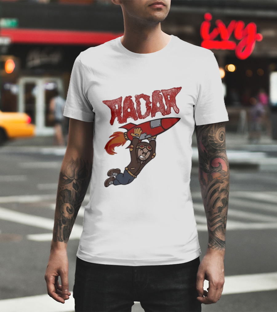 Radar Rocket Cartoon Pilot Heat Seekers T-Shirt