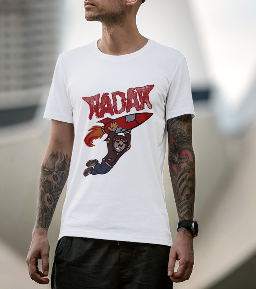 Radar Rocket Cartoon Pilot Heat Seekers T-Shirt