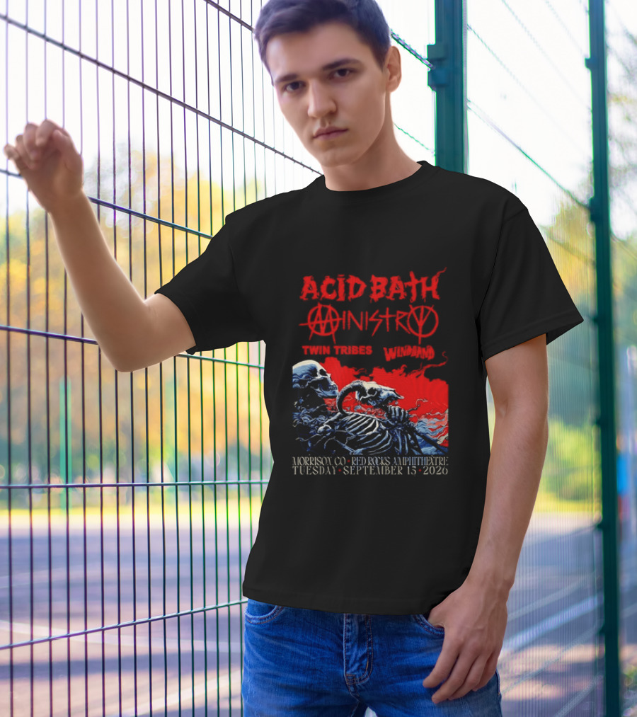 Acid Bath Ministry Twin Tribes Windhand Red Rocks Amphitheatre September 2026 Concert T-Shirt