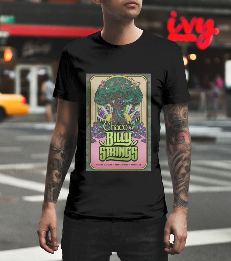 Chaco Billy Strings Bethel NY July 31st August 1st Bethel Woods Summer Concert T-Shirt