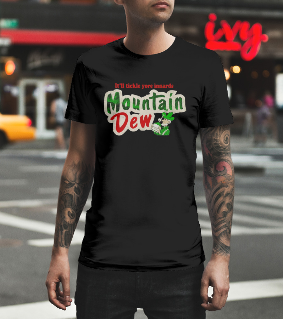 It'll Tickle Yore Innards Mountain Dew Classic Vintage Look T-Shirt