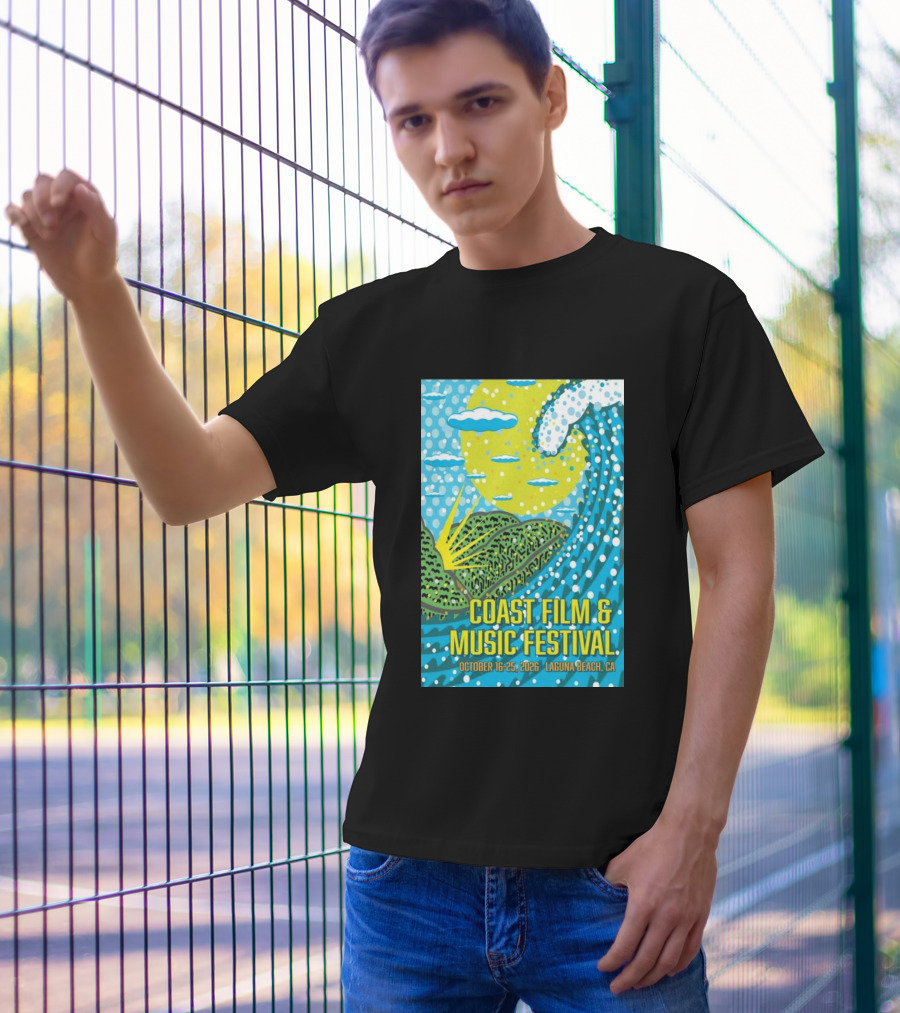 Coast Film And Music Festival Laguna Beach CA October 16 25 2026 Scenic Wave Sun And Clouds T-Shirt