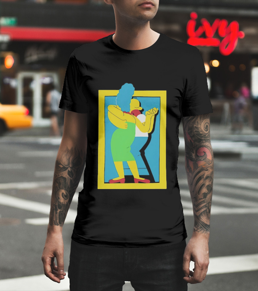 Simps Dance Iconic Cartoon Couple Embrace T-Shirt