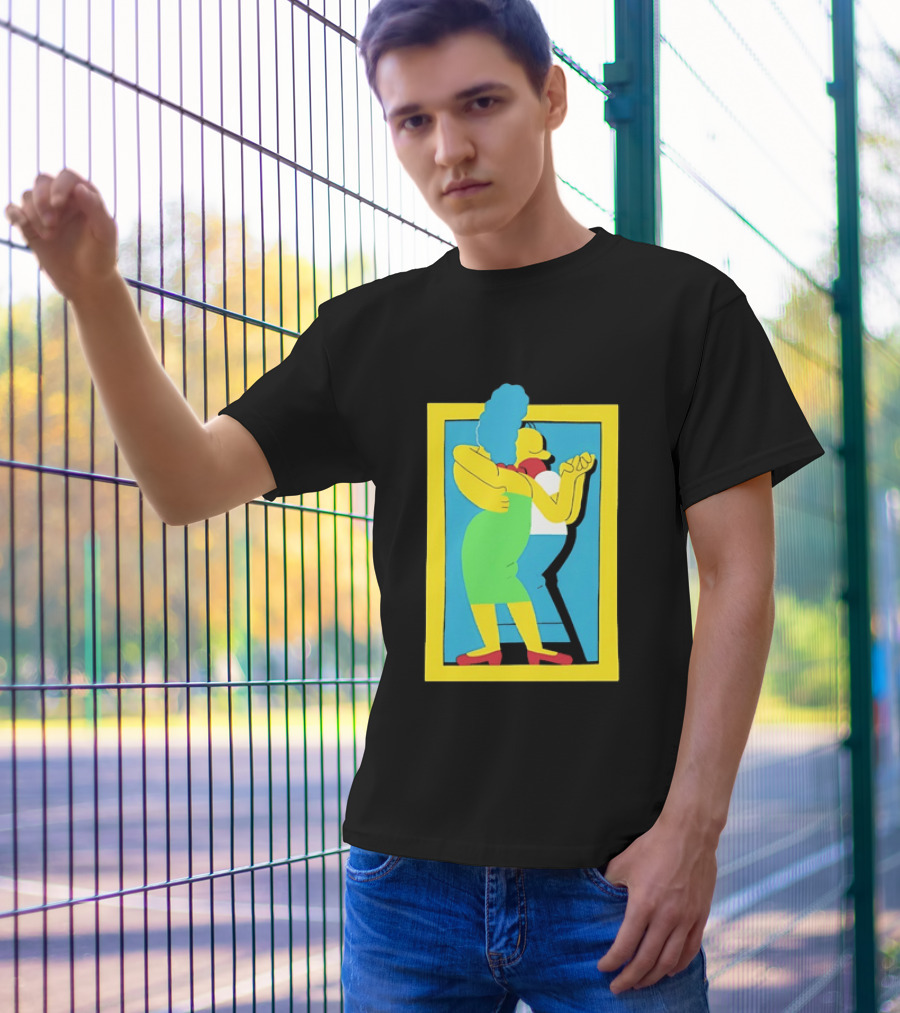 Simps Dance Iconic Cartoon Couple Embrace T-Shirt