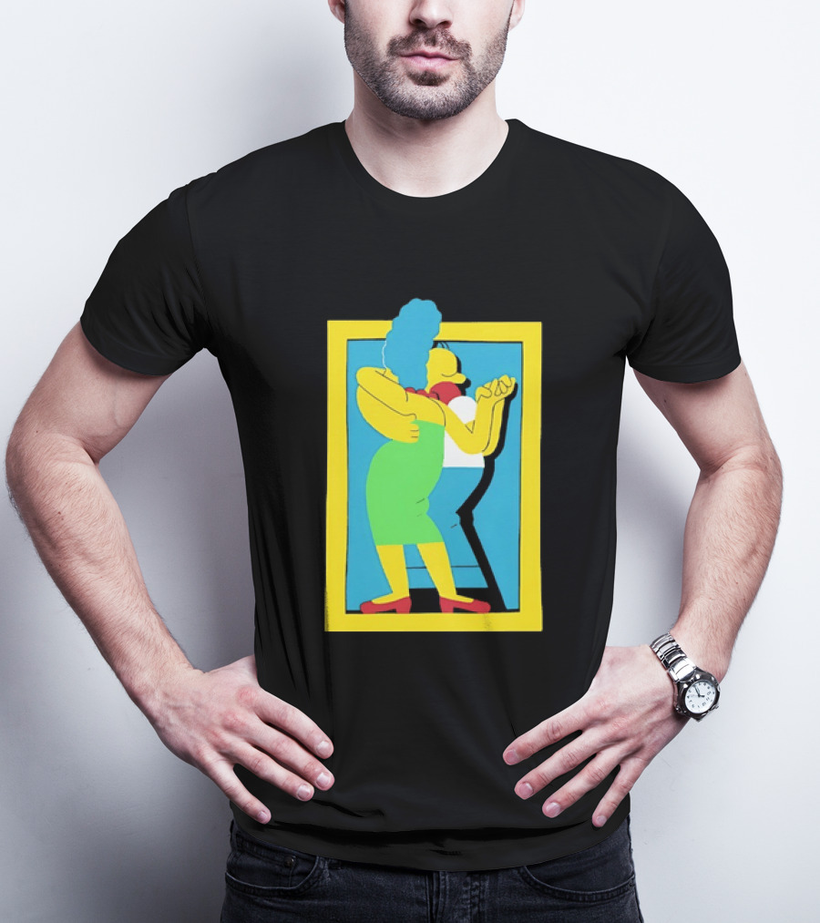 Simps Dance Iconic Cartoon Couple Embrace T-Shirt
