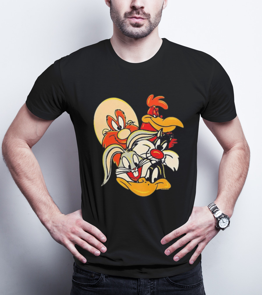 Looney Tunes Smiling Faces Bugs Bunny Sylvester Foghorn Leghorn Taz T-Shirt