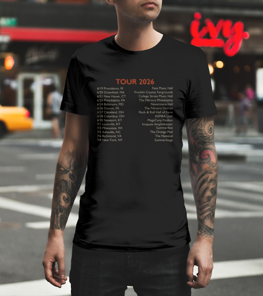 Spoon Lucifer On The Sofa 2026 Tour Dates And Venues List T-Shirt