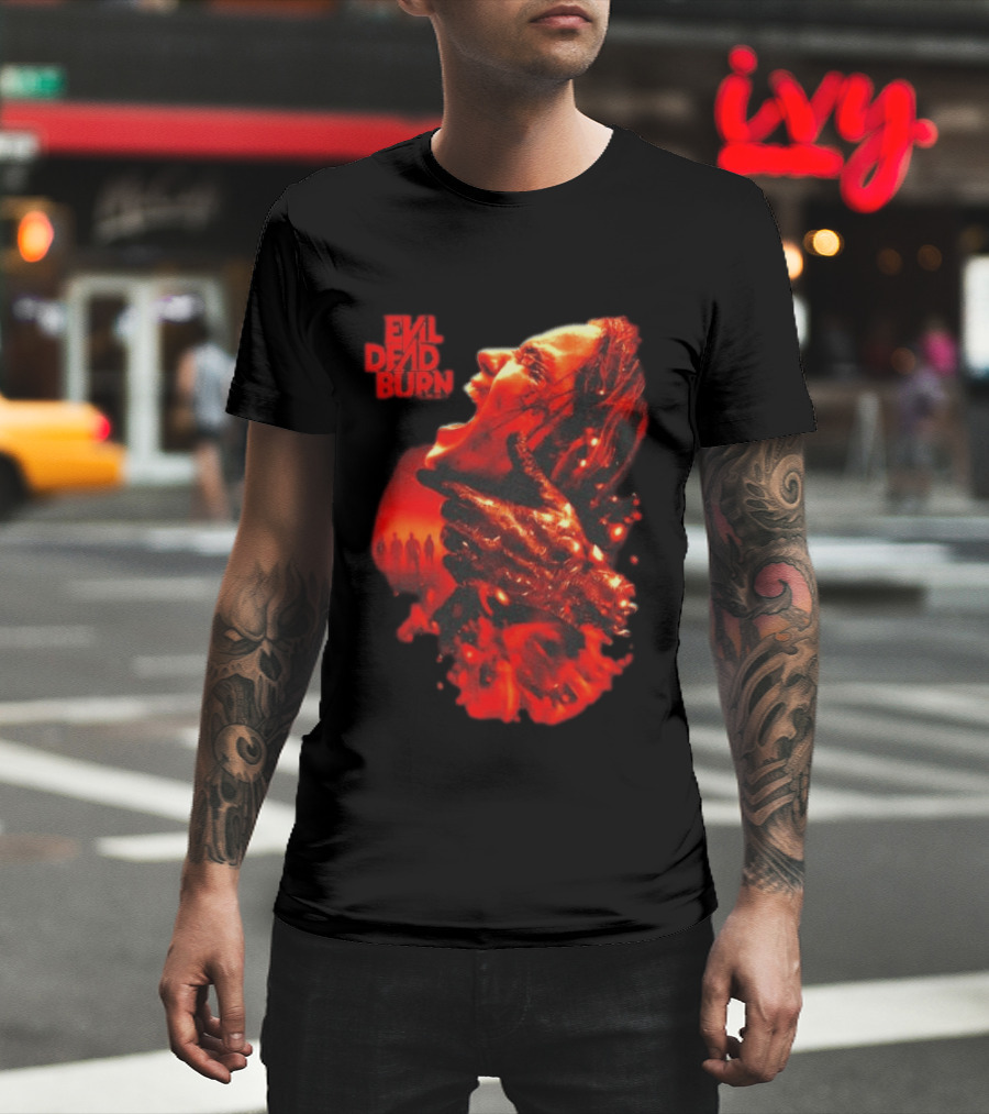 Evil Dead Burn Every Family Has Its Demons Movie Intense Fiery Horror Scene T-Shirt