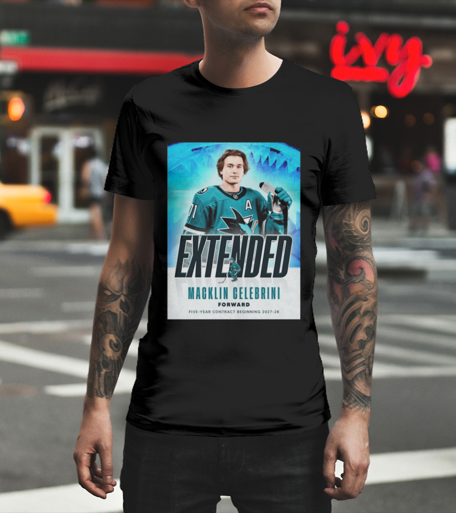 Extended Macklin Celebrini Forward Five Year Contract Beginning 2027 28 T-Shirt