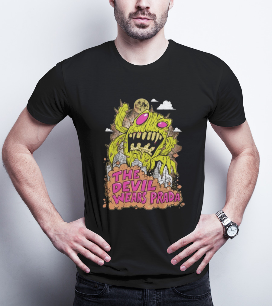 The Devil Wears Prada Cactuszilla Monster In Cityscape T-Shirt