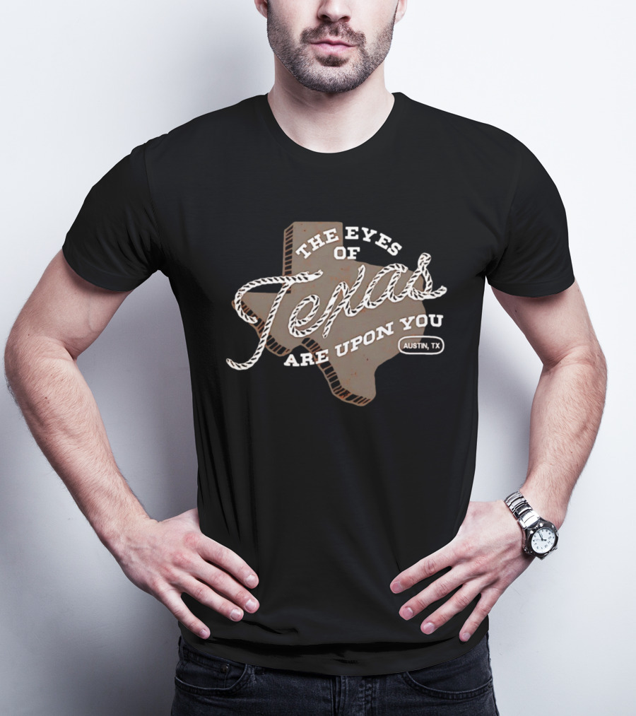The Eyes Of Texas Are Upon You Austin TX Map Rope T-Shirt